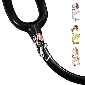 Custom Name Birth Flower Stethoscope Tag Nurse Gift Stethoscope ID Tag Doctor Gift Personalized Stethoscope Charm Nurse Appreciation Gift Stethoscope Ring with Birthstone