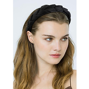 WOVOWOVO 4 Pieces Braided Headbands for Women Girls Wide Non Slip Hairbands for Women's Hair Fashion Head Band Solid Colors Chiffon Fabric Hair Accessories