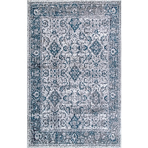 nuLOOM Vintage Anaelle Area Rug, 5' x 8', Blue, Rectangular, 0.3" Thick
