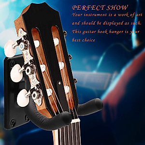 Guitar Wall Mount Guitar Wall Hooks Stand Guitar Display Hanger Suitable Fits Guitars, Bass, Mandolin, Banjo, Ukulele (2 Pack)