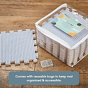 KnitIQ Crochet Blocking Board - Pack of 9 Interlocking Blocking Mats for Knitting and Crochet Accessories, 0.75 Inch Thick, 14 x 13 Inches - Includes 100 T-Pins and Storage Bag for Needlework