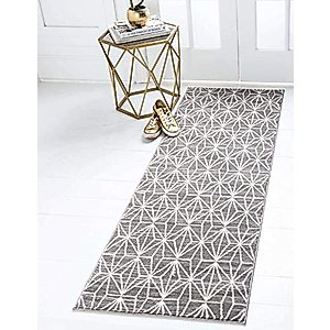 Jill Zarin Uptown Collection Area Rug - Fifth Avenue (2' 2" x 6' 1" Runner, Gray/ Ivory)