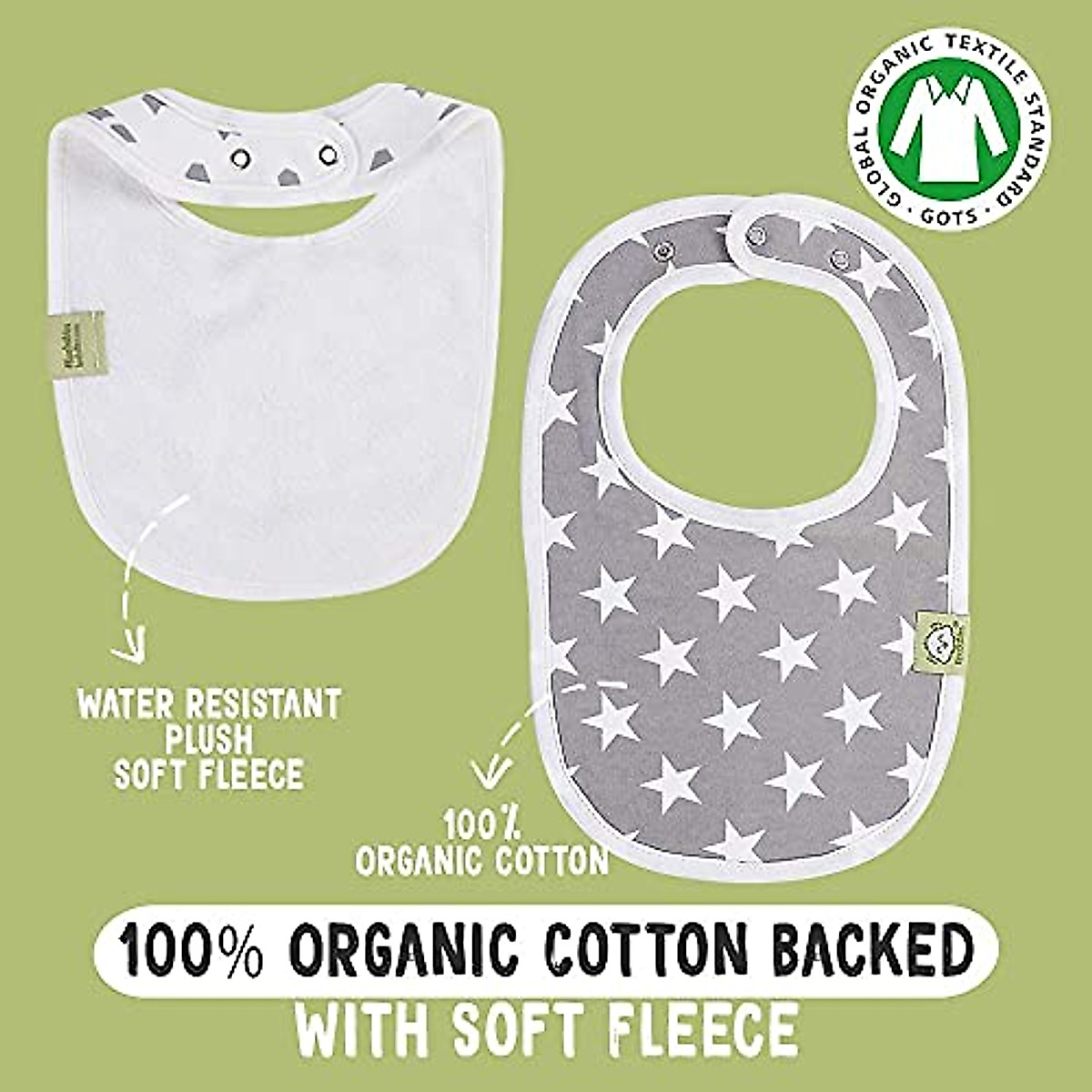 KeaBabies Toddler Pillow with Pillowcase and Organic Baby Bibs Bundle - Jumbo 14X20 Pillows for Sleeping - Machine Washable Teething Bib - Unique Baby Gift for Boys and Girls