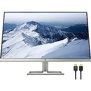 hp 27” Full HD 1080p IPS LED Ultra-Slim Monitor, AMD FreeSync, HDMI & VGA Ports, Natural Silver, + Nly 4K HDMI Cable Bundle