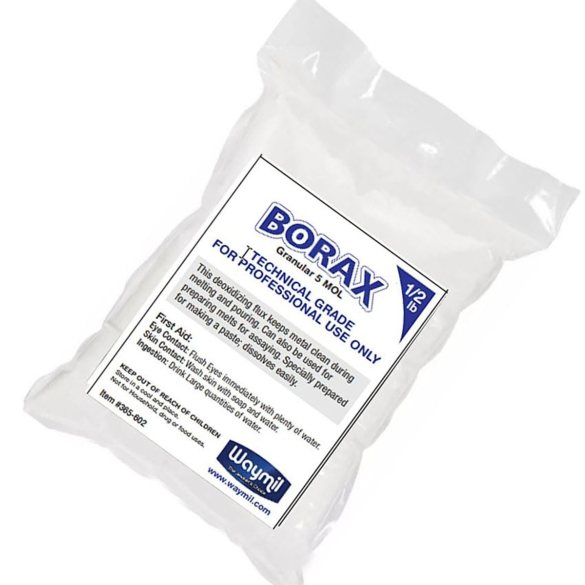 Borax Flux 1/2 Pound Melting Gold Silver Crucible Glaze Jewelry Casting 8oz