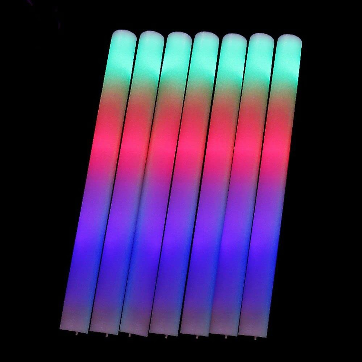 100PCS LED Foam Sticks, 18in Glow Foam Sticks Wands Batons DJ Flashing Glow Sticks 3 Modes Flashing Changing Glow in The Dark Party Supplies