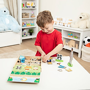 Melissa & Doug Occupations Magnetic Dress-Up Wooden Pretend Play Set (74 pcs) - Magnetic Dress-Up Dolls For Kids