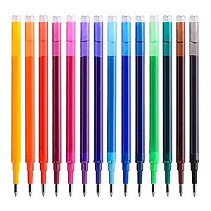 ParKoo Gel Ink Refills Compatible with FriXion and Friction Erasable Gel Pens, Fine Point 0.7 mm, 14 Colors