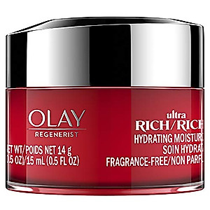 Olay New Regenerist Ultra Rich Face Moisturizer, Fragrance-Free, Trial Size, 0.5 oz