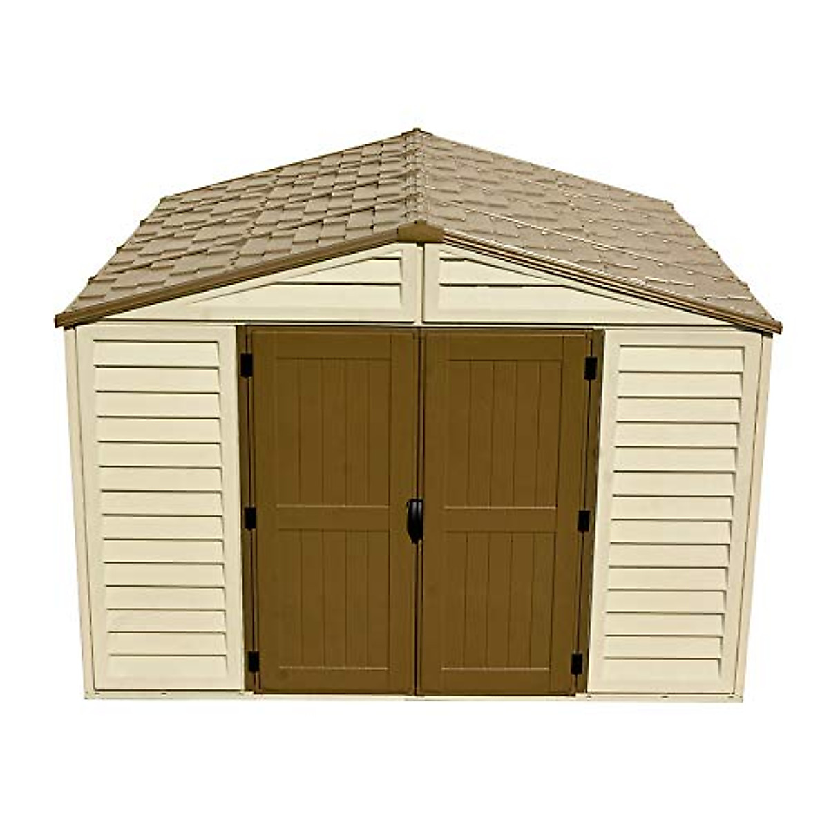 WoodBridge Plus 10 ft. x 10 ft. Vinyl Outdoor Garden Storage Shed