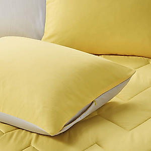 Intelligent Design Trixie All Season Reversible Down Alternative Comforter Mini Set, Twin/Twin XL, Yellow/Grey