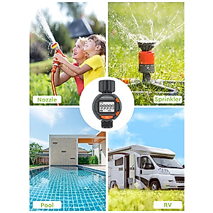 Moistenland Water Flow Meter, Water Meter, Standard 3/4" Thread, High Accuracy and IP6X Waterproof, Water Meter for Garden Hose/RVs/Lawn/Nozzle Sprayer