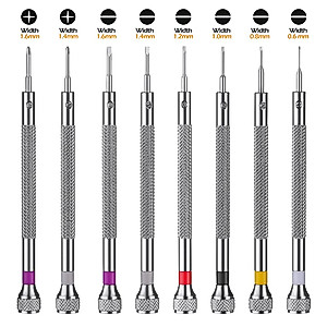 8PCS Professional Screwdriver Set, VAKOGAL Micro Precision Screwdriver Kit 0.6-1.6mm, 8 Extra Replace Blades for Watch Repair, Eyeglasses Repair, Jewelry Work, Electronics Repair
