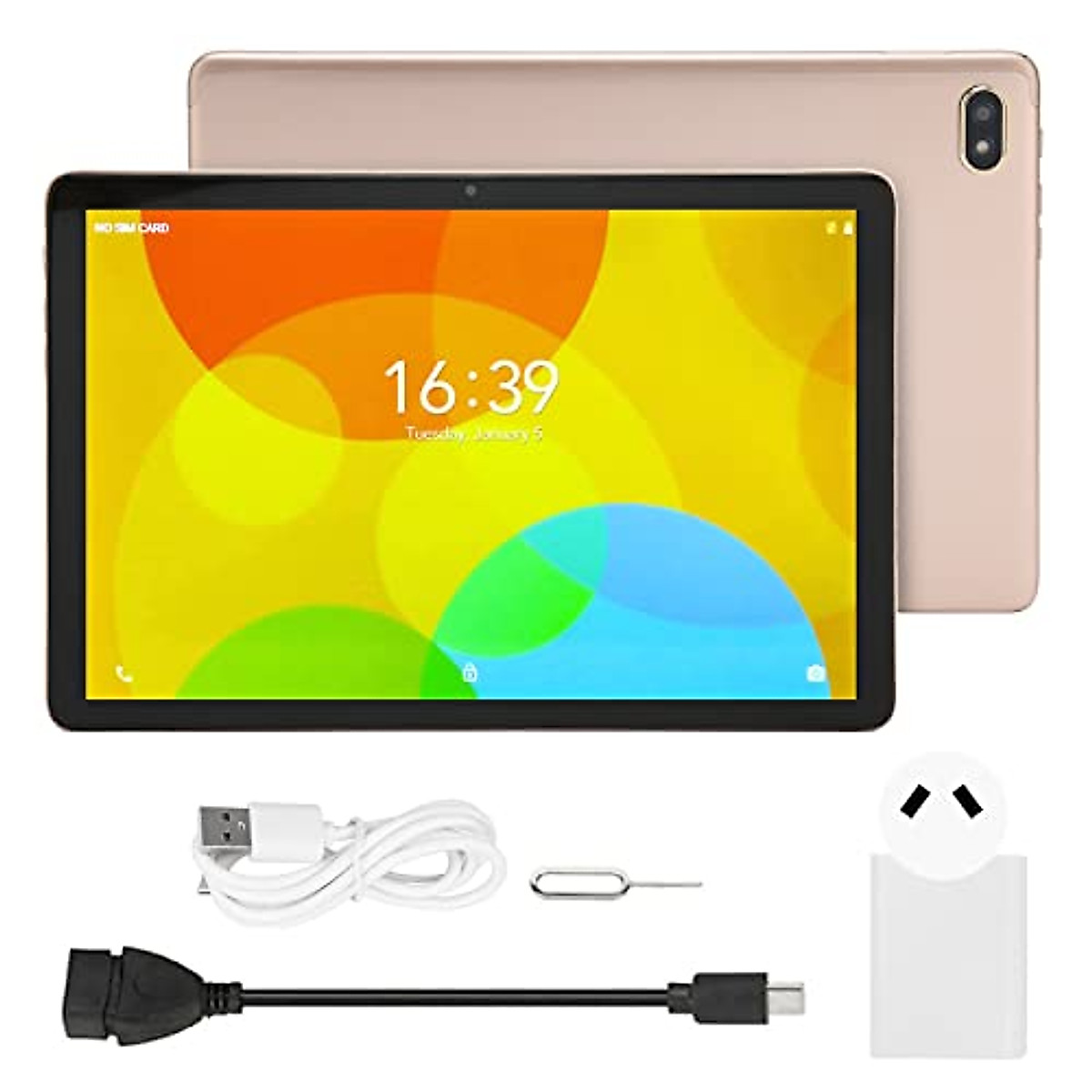 CHICIRIS 4G LTE Tablet, 5MP Front 13MP Rear 8 Core CPU 10.1 Inch Tablet AU Plug 100-240V 1920x1200 Resolution for Reading for Android 11.0 (Gold)