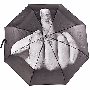 Fashion Vertical Middle Finger Foldable Rain Umbrella Wind Resistant Windproof Floding Travel Umbrella
