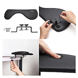 AHPOON Ergonomics Desk Extender Tray,Keyboard Drawer Tray 26.8"x8.5" Punch-Free Clamp on,Table Mount Armrest Shelf, Computer Elbow Arm Support