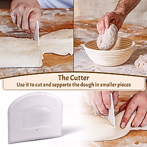 Sourdough Bread Baking Supplies Starter Kit, Banneton Proofing Basket Round 9" Set of 2, Bread Making Tools, Bread Basket Gift Set by CRISS ELITE