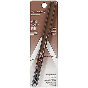 Almay Eyebrow Pencil with Eyebrow Brush, Easy to Achieve Brows, Hypoallergenic, 801 Dark Blonde, 0.01 Oz