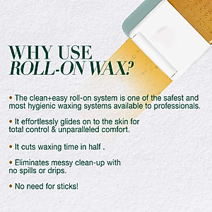 Clean + Easy Large Roller Heads for Roll-On Wax Refill, Disposable and Easy to Attach, for Easy Wax Application on Legs and Body, At-home, Self and DIY Waxing, Travel-size, 3 Roller Heads - 1 Pack