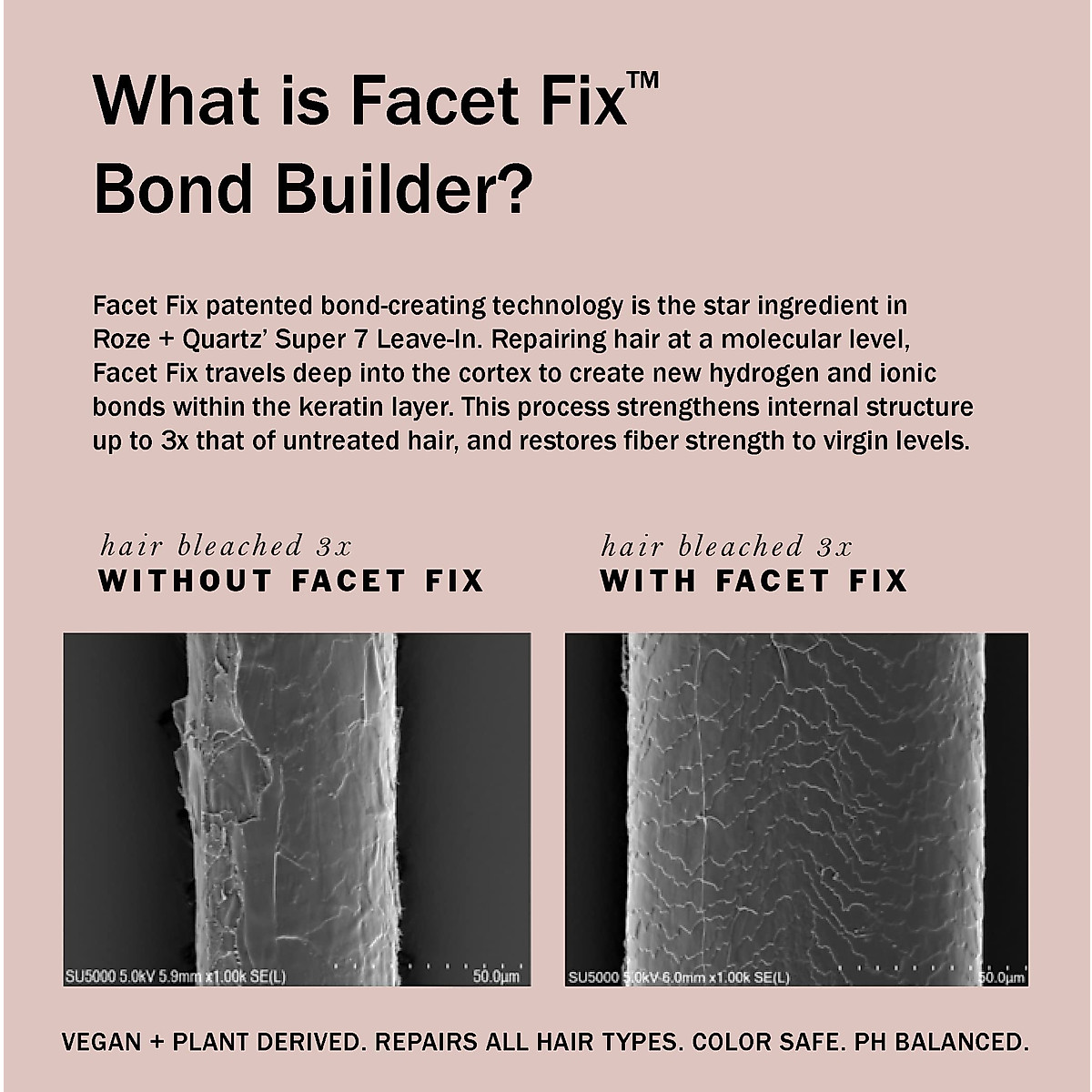 Roze + Quartz® Super 7 Leave-In Conditioner • Seven Benefits for All Hair Types (3.3oz)