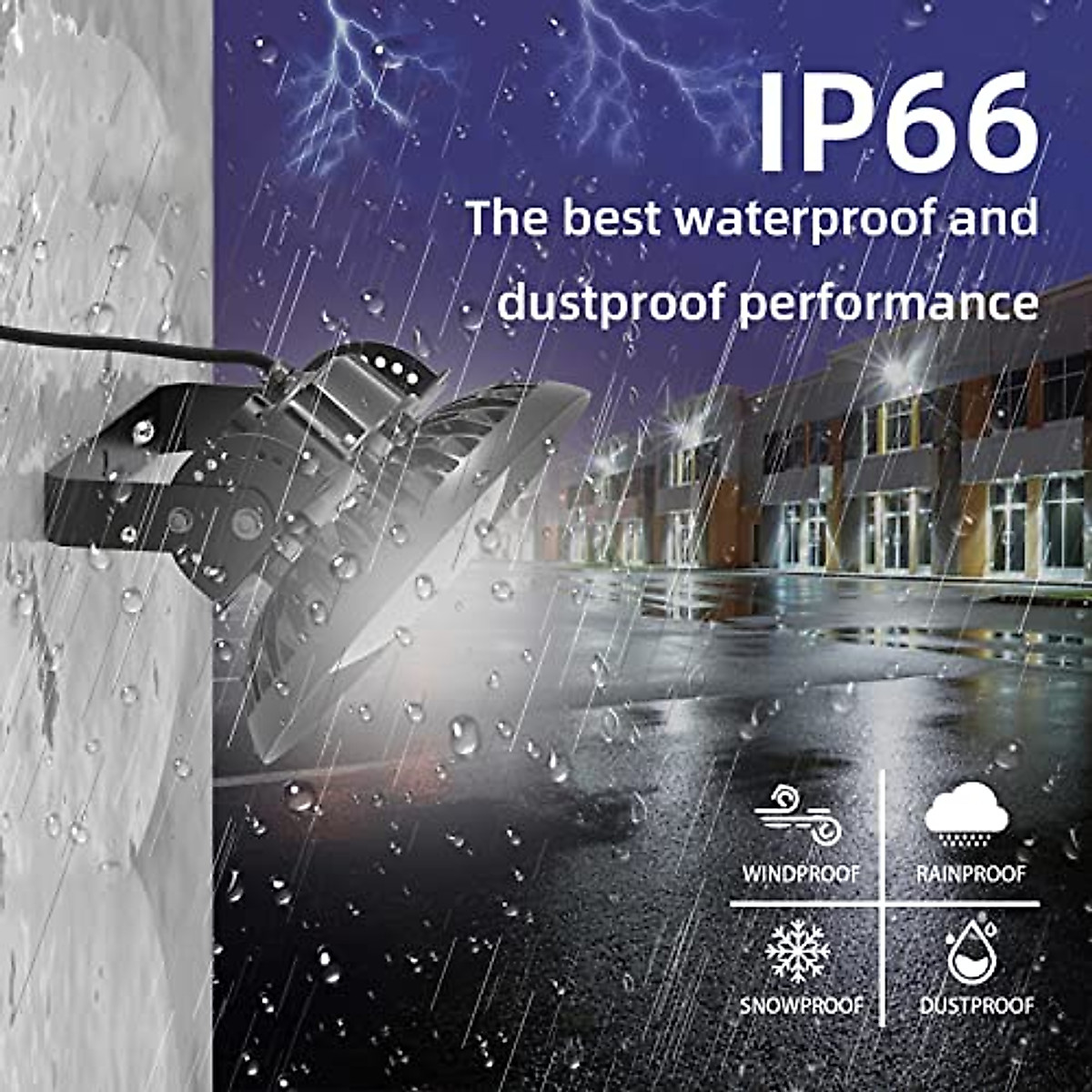 Deojoy UFO LED High Bay Light 100W (14000LM) 6000K Daylight, 350W HID/HPS Equivalent,IP65 Waterproof LED Warehouse Lights, Commercial Shop Workshop Garage Factory Area Lighting Fixture (100W)