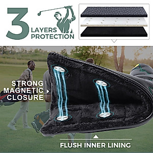 Studio Crafted Augusta Georgia Magnetic Closure Golf Blade Putters Headcover (Black)