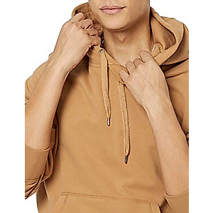 Amazon Essentials Men's Lightweight French Terry Hooded Sweatshirt, Tan, Medium