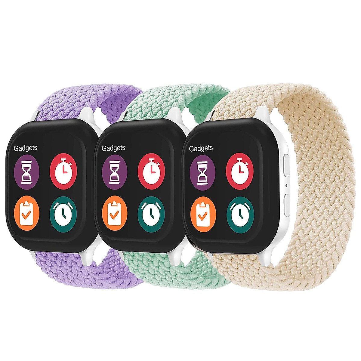 SimpleThings 3Pack Band Replacement Compatible with Gizmo Watch 3 2 1/Gabb Watch 3 2 1, 20mm Stretchy Kids Solo Loop Gizmo Watch Band Replacement Easier for Boys Girls to Put On & Off