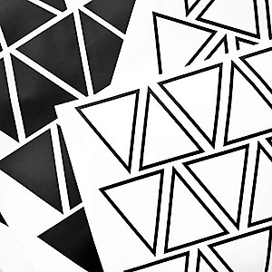 The Boho Design Tribal Triangles Wall Decals Peel and Stick for Kids, Baby Bedroom Nursery and Living Room, Vinyl Wall Stickers Decor (Black)