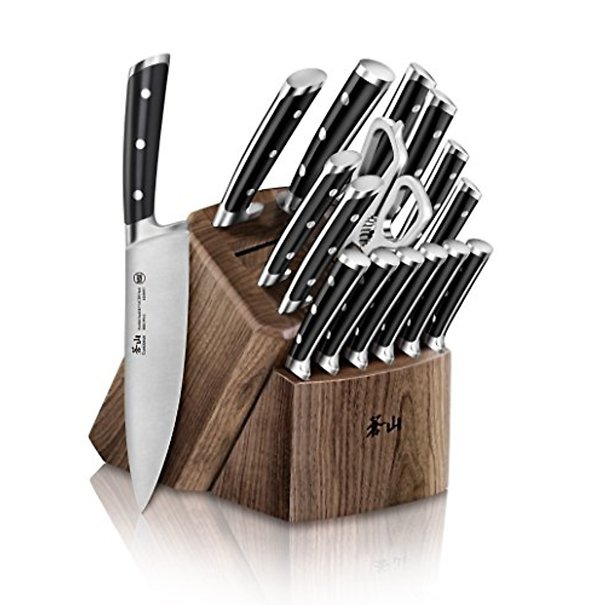 Cangshan TS Series 1020885 Swedish 14C28N Steel Forged 17-Piece Knife Block Set, Walnut