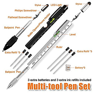 Gifts for Men, 9 in 1 Multitool Pen Set and 18 in 1 Snowflake Multitool, Gifts for Men Who Have Everything