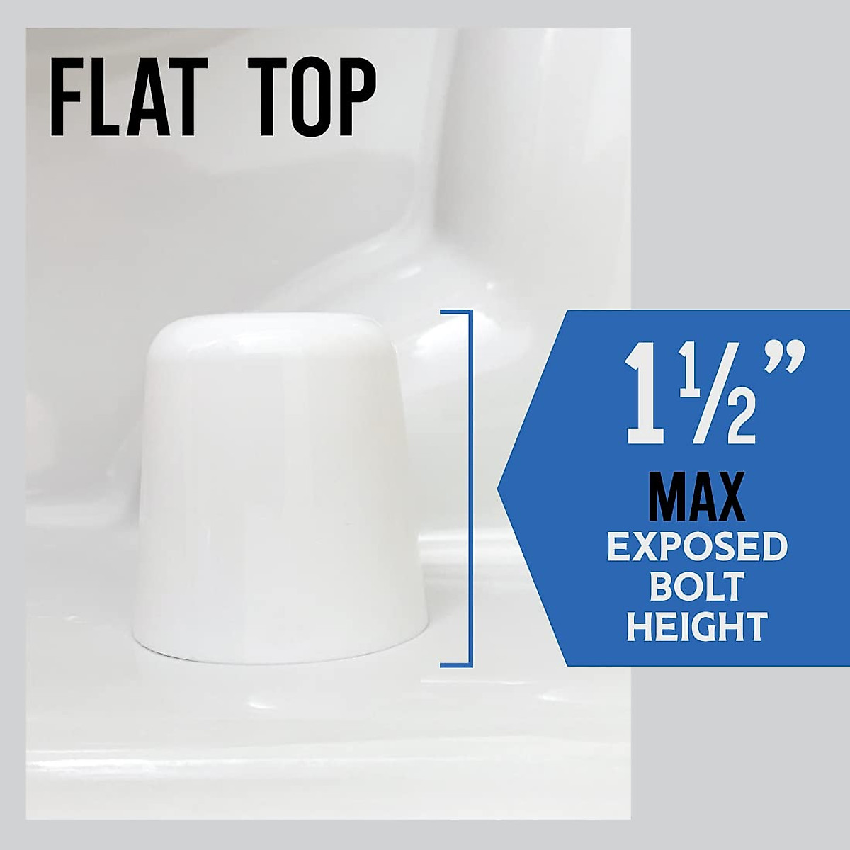 Stinky John's Tall Toilet Bolt Caps: Don't Cut Those Bolts! 100% Made in USA, toilet bolt caps, toilet bolt covers, toilet screw covers (Universal Fit, 2 Pack)