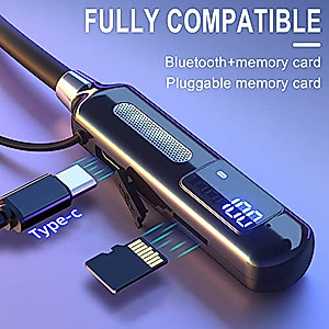 Gspmoly Halter Neck Sport Digital Display LED Earphone, Can Be Inserted Into The Card, Bluetooth Running Earphone in-Ear Noise Canceling Waterproof Headset for iOS/Android, Ideal Xmas Gift