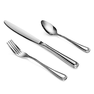 New Star Foodservice 58864 Slimline Pattern, 18/0 Stainless Steel, 36-Piece Flatware Set