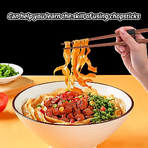 5 Pairs Reusable Training Chopsticks Helpers for Beginner Trainer Learner, Japanese Wooden Chopsticks pack and Holder Helper Set, Dishwasher Safe, L8.86Inch (6.Rosewood tortoiseshell)