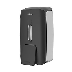 PLUSSEN Soap Dispenser Wall Mount Adhesive Commercial Soap Dispenser 800ml No Drill Hand Sanitizer Dispenser for Bathroom Support Liquid and Gel,Black-PN9088