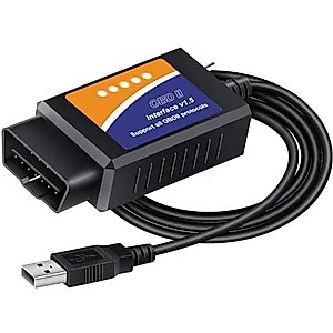 FORS-can ELM327 OBD2 USB Adapter for Windows, ELMconfig Scanner Diagnostic Coding Tool with MS-CAN/HS-CAN Switch for Ford Lincoln Mazda Mercury Series Vehicles