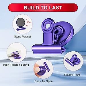 DIYSELF 8 Pack Magnet Clips, Strong Fridge Magnets Clips, Heavy Duty Refrigerator Magnets, Clip Magnets for Classroom, Whiteboard, Office, Photo, Magnetic Clips Locker Decorations for Girls, Kids