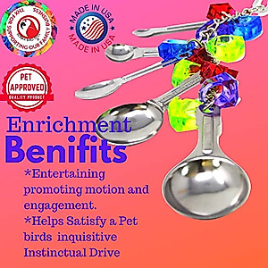 Bonka Bird Toys 1969 Spoon Delight Bird Toy African Grey Parrot, Amazon, Conure, Quaker, Caique, Eclectus, Small Cockatoos, Mini Macaws, and Similar Birds.