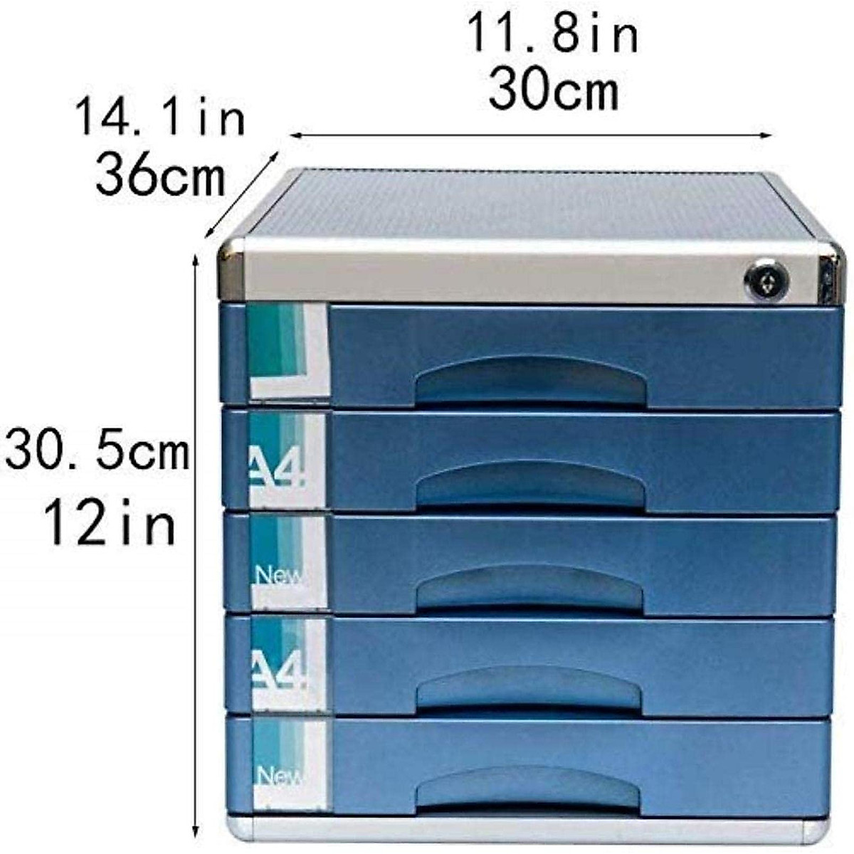 File Storage Cabinet Flat File Cabinets Flat 5 Drawer Lockable Data File Storage Cabinet - Aluminum Alloy - Blue 30x36x30.5cm Home Office Furniture File Box