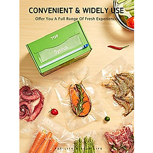 Syntus 8" x 150' Food Vacuum Seal Roll Keeper with Cutter Dispenser, Commercial Grade Vacuum Sealer Bag Rolls, Food Vac Bags, Ideal for Storage, Meal Prep and Sous Vide