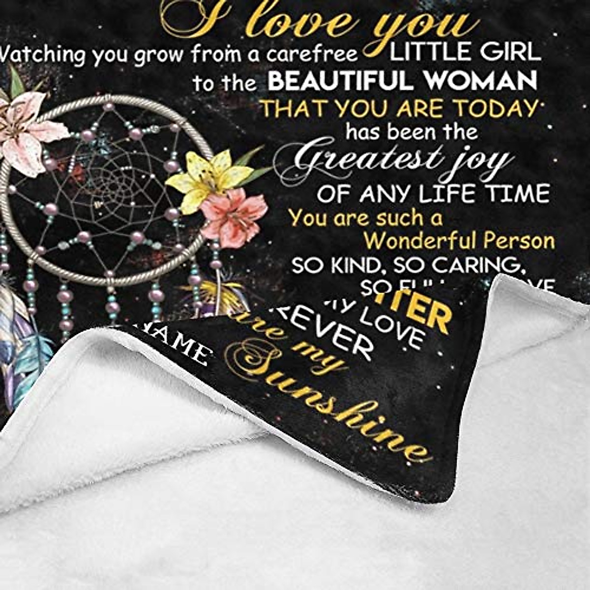 CUXWEOT Custom Blanket with Name Text Personalized to My Daughter Soft Fleece Throw Blanket for Gifts (50 X 60 inches)