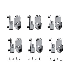 6Pcs Oval Closet Rod End Supports 15mm x 30mm, Wardrobe Bracket Metal Rod Holders, Heavy-Duty Closet Pole Socket with Rear Facing 6.5mm Pins