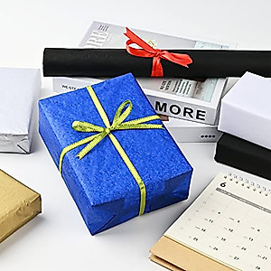 Bolsome 100 Sheets 20 * 14 Inches Christmas Tissue Paper for Gift Wrapping, Gold Silver White Black Navy Blue Tissue Paper for Gift Bags for Birthday Christmas Graduation Party DIY Craft