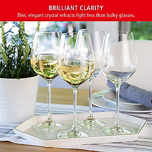 Spiegelau Salute White Wine Glasses, Set of 4, European-Made Lead-Free Crystal, Classic Stemmed, Dishwasher Safe, Professional Quality White Wine Glass Gift Set, 16.4 oz