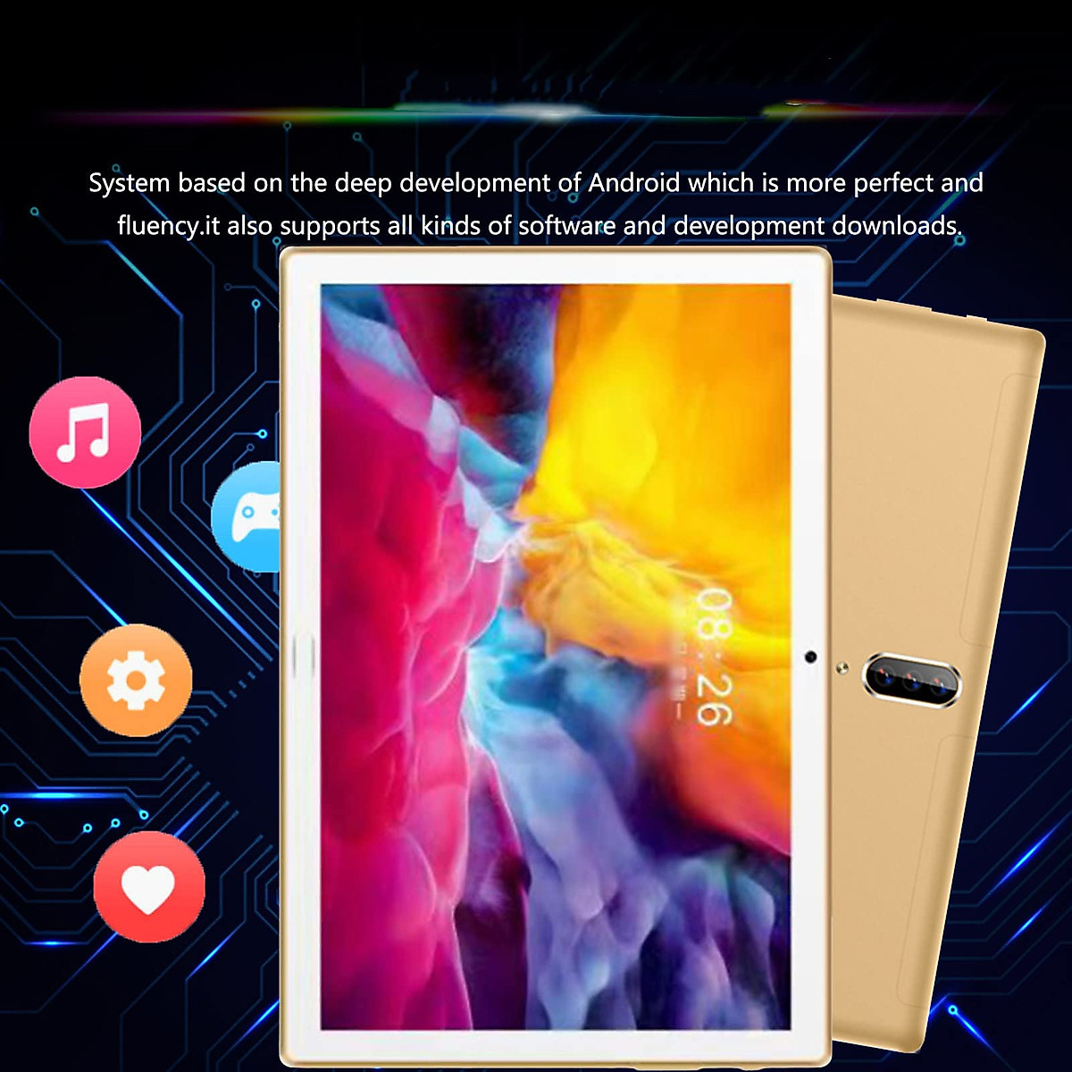 Android 5.1 Tablet, 10.1 inch HD Display 8-core 1+16GB ROM TF Expansion WiFi Blue-Tooth Tablet Best for Adults Working Childrens Boys Girls School Learning Birthday Gift