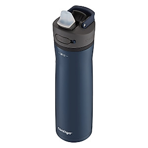 Contigo Ashland Chill 24oz Stainless Steel Water Bottle with Leakproof Lid & Straw, Smart Temperature Technology Keeps Beverages Hot and Cold, Ideal for Travel, Work, School - Silver Finish