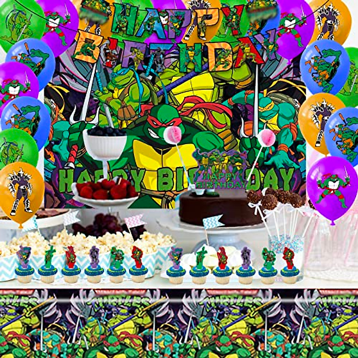 Turtle Birthday Party Decorations, Birthday Party Supplies Include Banners, Cake Decorations, Cupcake Decorations, Balloons, Tablecloths, Backgrounds, Girls And Boys Party Supplies