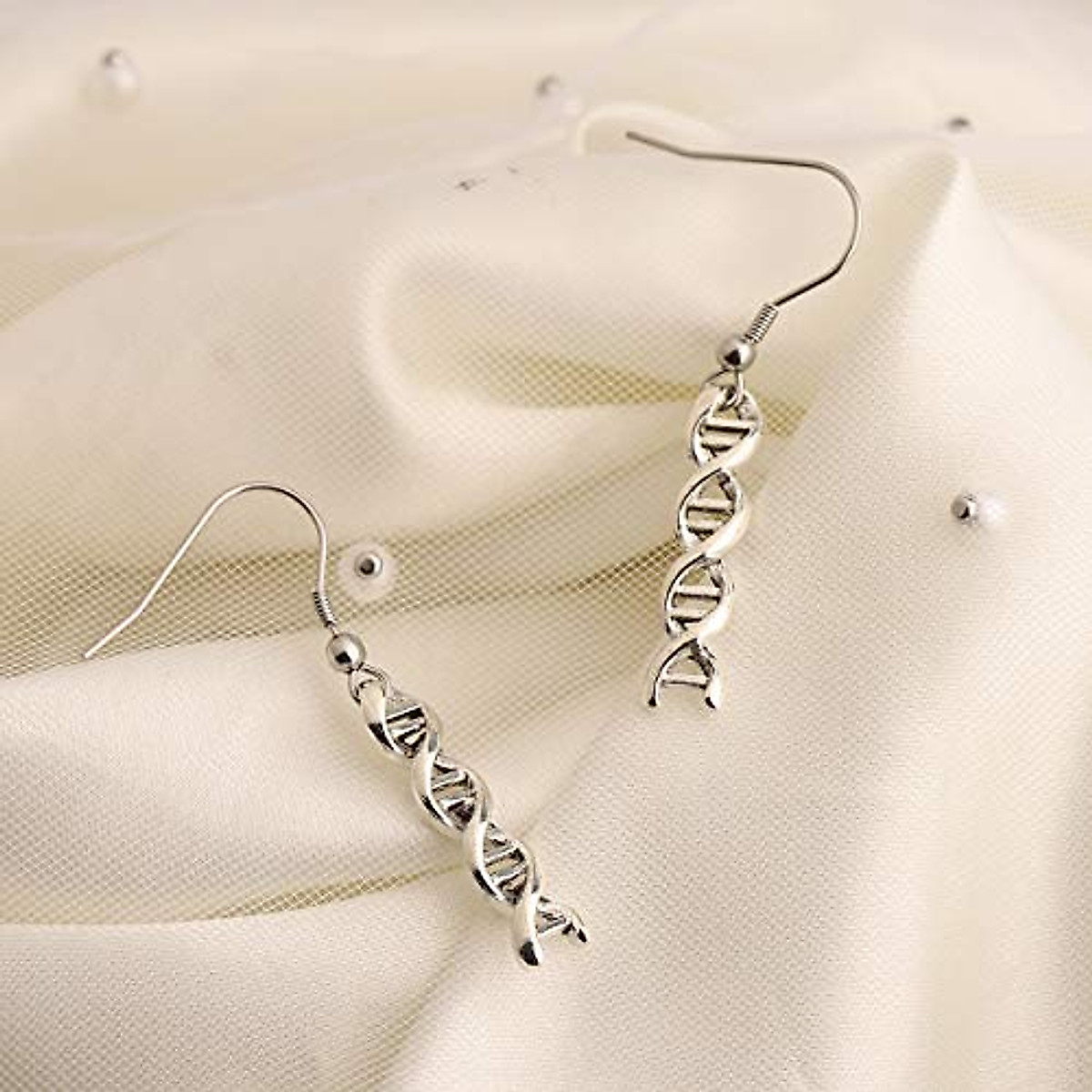 ENSIANTH Biology Chemistry Earrings Gift Science Graduation Microscope Charms Earrings (DNA Earrings)