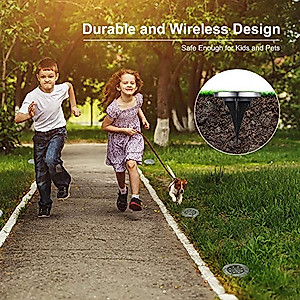 LYHOPE Solar Ground Lights Outdoor, 16 Pack 8 LED Solar Disk Lights Waterproof Garden In-ground Pathway Lights Landscape Lighting for Lawn,Yard,Deck,Patio,Walkway (Warm White)